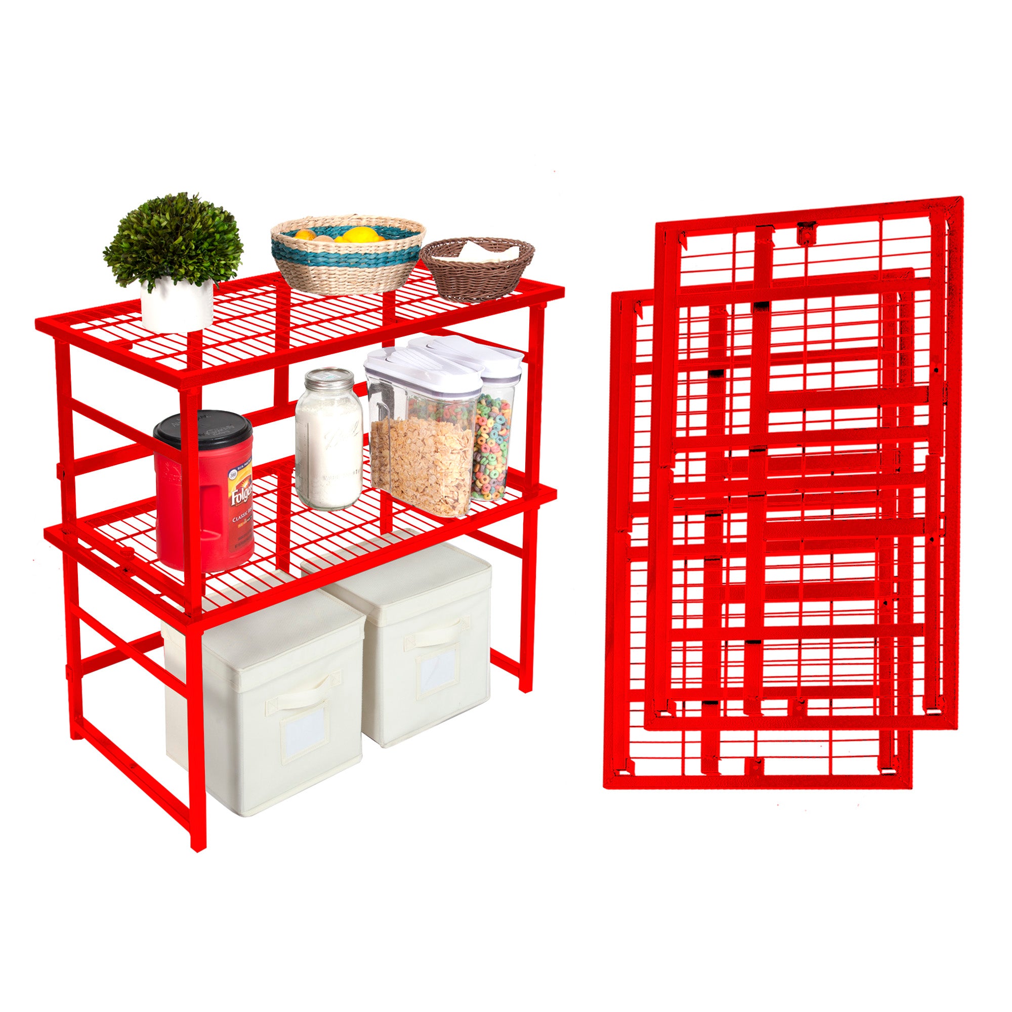 Origami R1 Series: Stackable & Foldable Storage Rack - (2-Pack ...